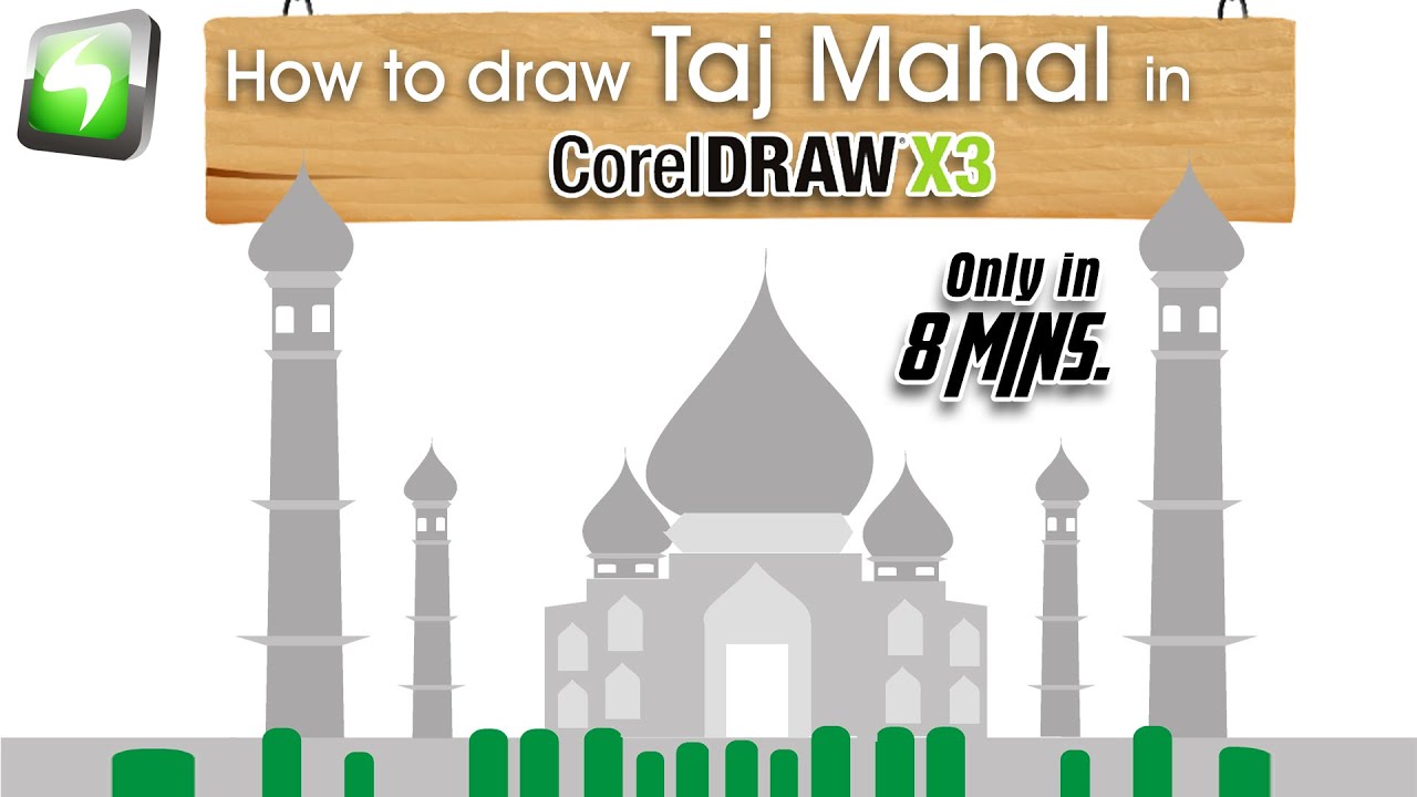 How to draw Taj mahal in CorelDraw only in 8 mins. - YouTube