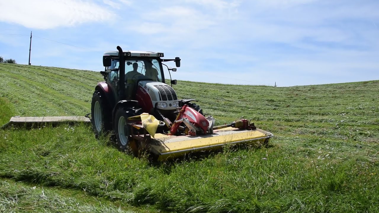 2. Schnitt 2016 | Steyr Profi 4110 Classic, Steyr 958 - YouTube