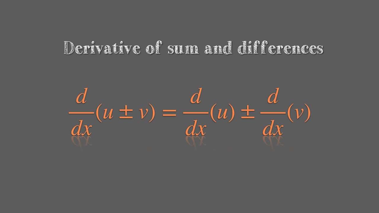 Chse math | derivative | Derivative of sums and differences of ...