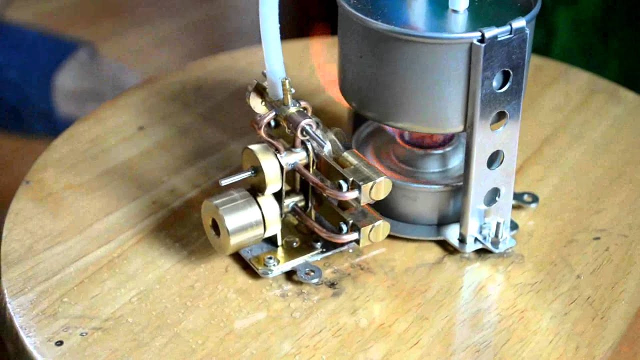 Minimum axial ventilation four-cylinder steam engine - YouTube