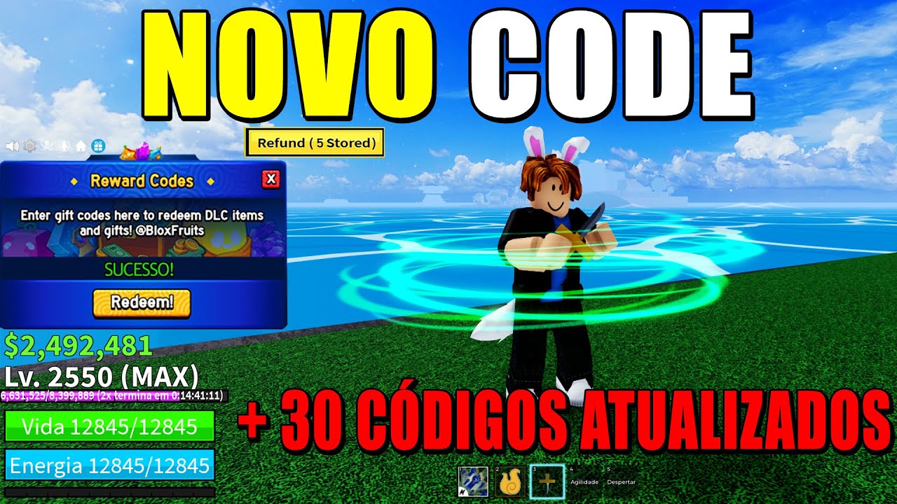 NOVOS CÓDIGOS + 30 CÓDIGOS DE 2X XP BELI E RESET NO BLOX FRUITS 2024 ...