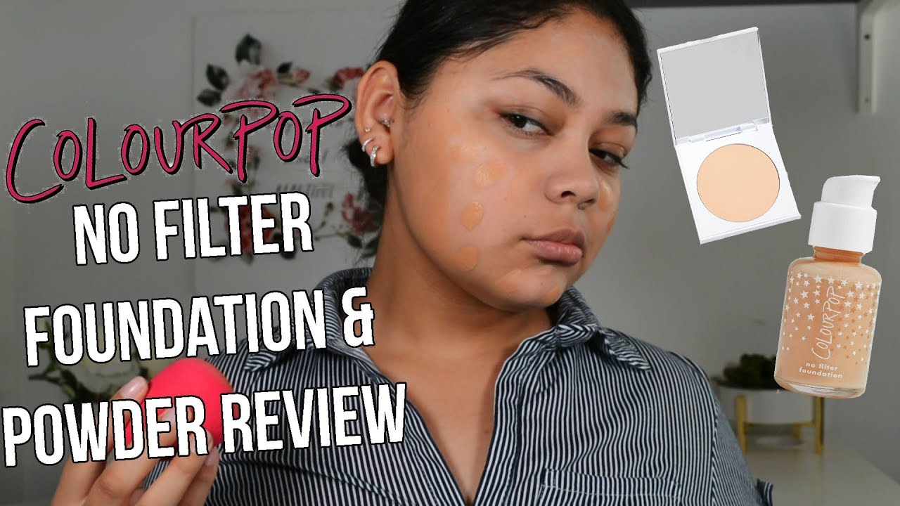 Colourpop No Filter Foundation + Powder Review | Wear Test - YouTube