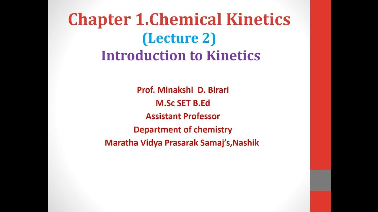 SYBSc(Lecture-02) Unit-1Chemical Kinetics - YouTube