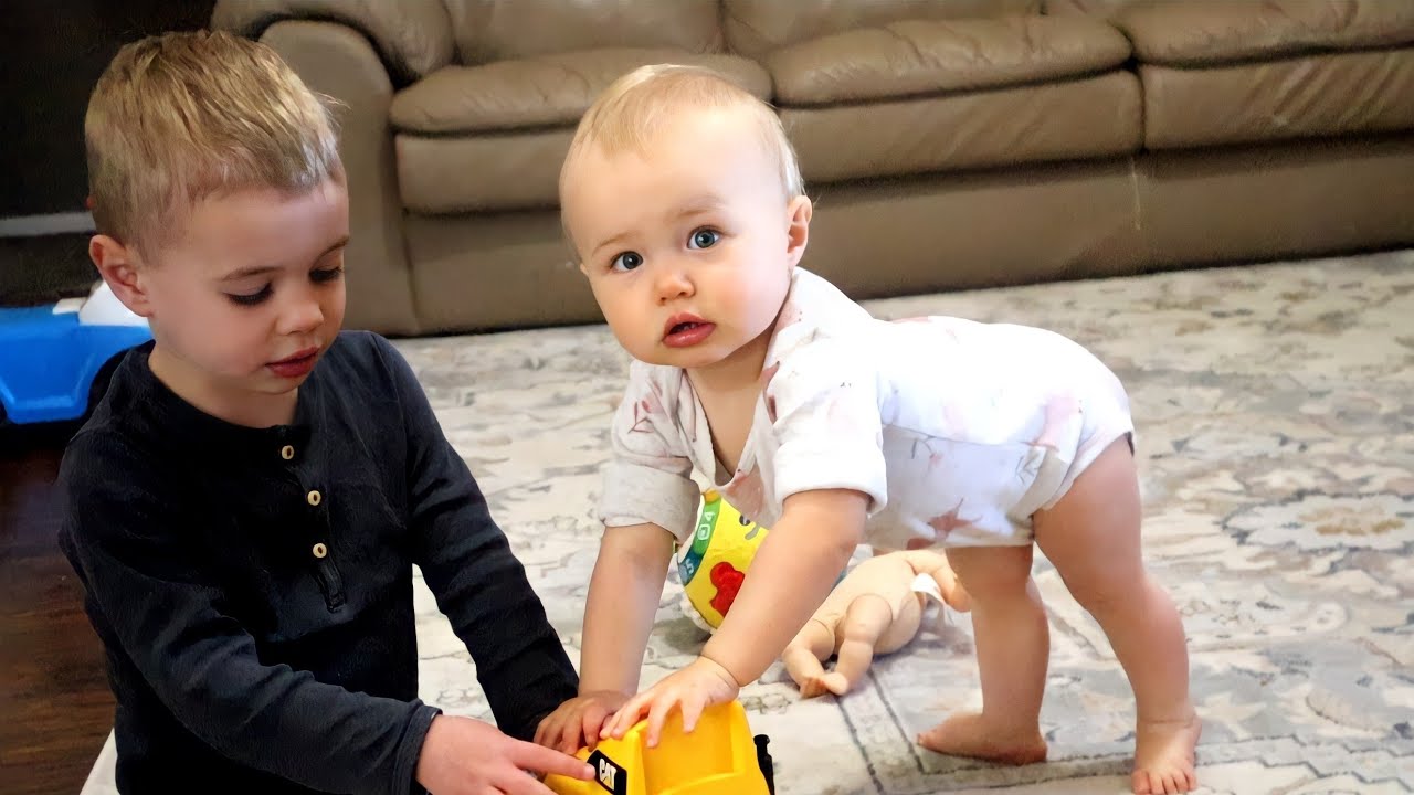 Baby Aubrey is Getting So Close to Standing Unassisted!! Baby Helps ...