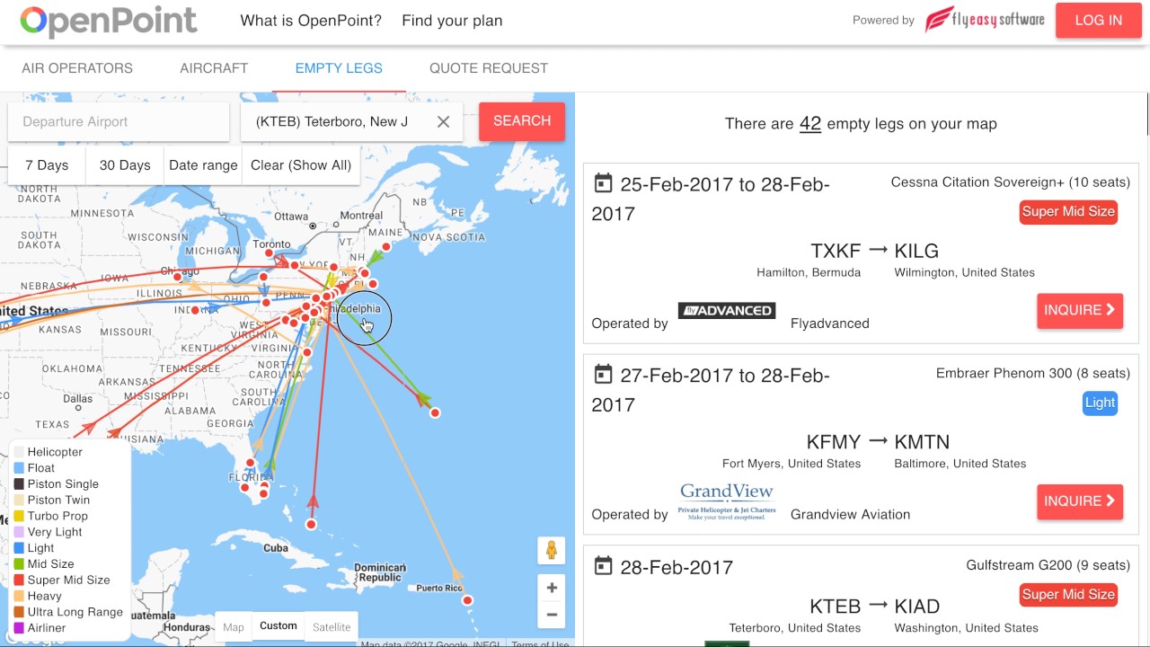 OpenPoint.co Empty Leg Search - YouTube