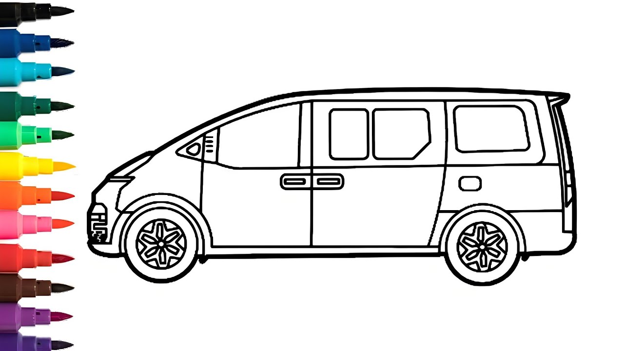 How to Draw Hyundai Staria Car Easy Step by Step | Car Drawing and ...