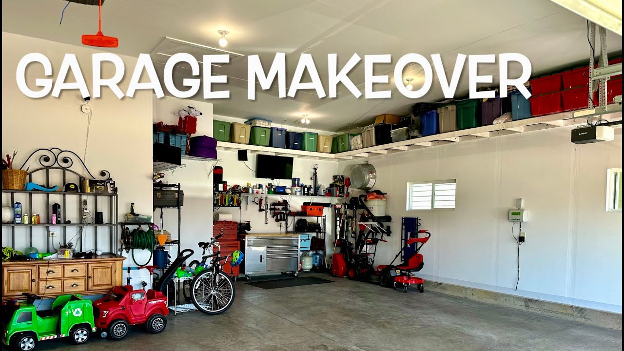 Cheap Garage Makeover Easy Build Ceiling Shelves - Paint – Washtub ...