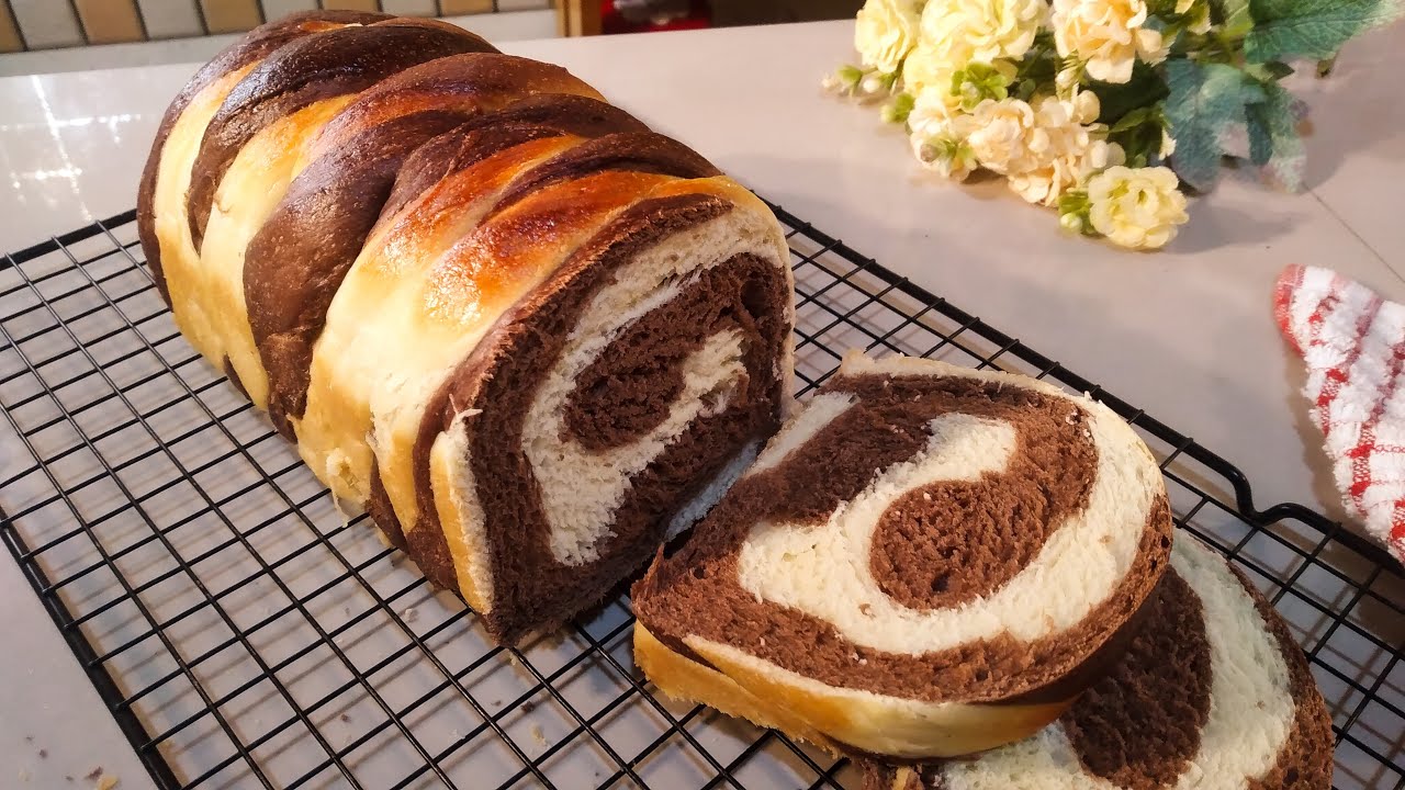 Tips Khusus Cara Membuat Chocolate Swirl Bread.|| ROTI TAWAR COKLAT ...