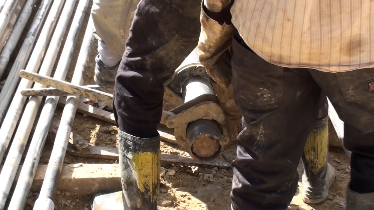 Coring test on concrete sample - YouTube