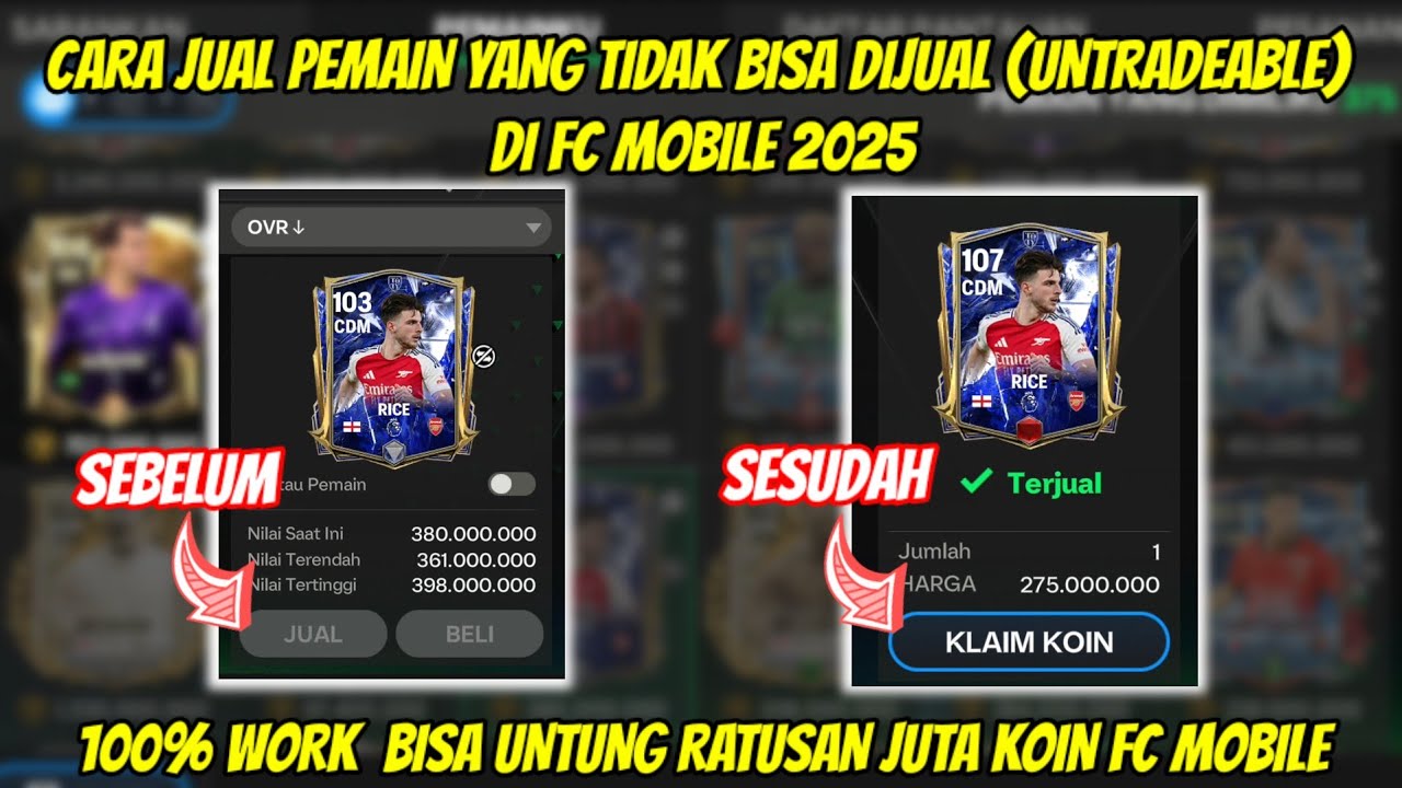 CARA MENJUAL PEMAIN YANG TIDAK BISA DI JUAL DI FC MOBILE | CARA JUAL ...