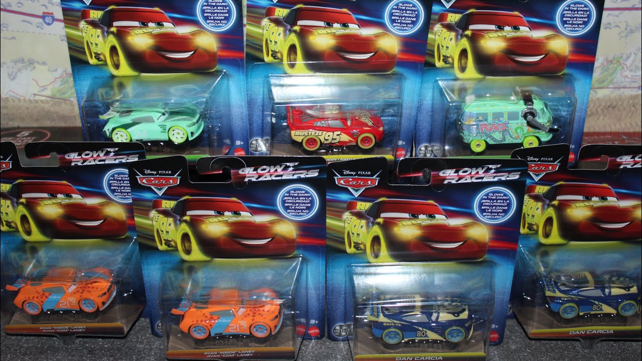 Mattel Disney Cars Glow Racers Case J Unboxing Ryan Laney & Dan Carcia ...