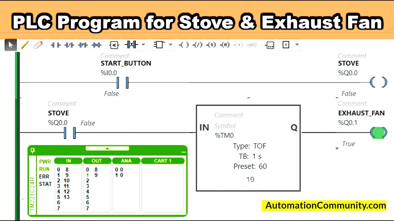 PLC Program for Stove and Exhaust Fan System - YouTube