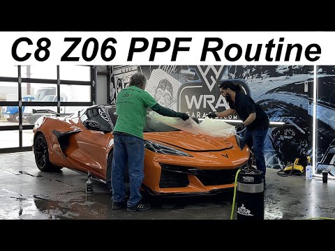 C8 Z06 Front Clip gets PPF - Paint Protective Film installation - YouTube