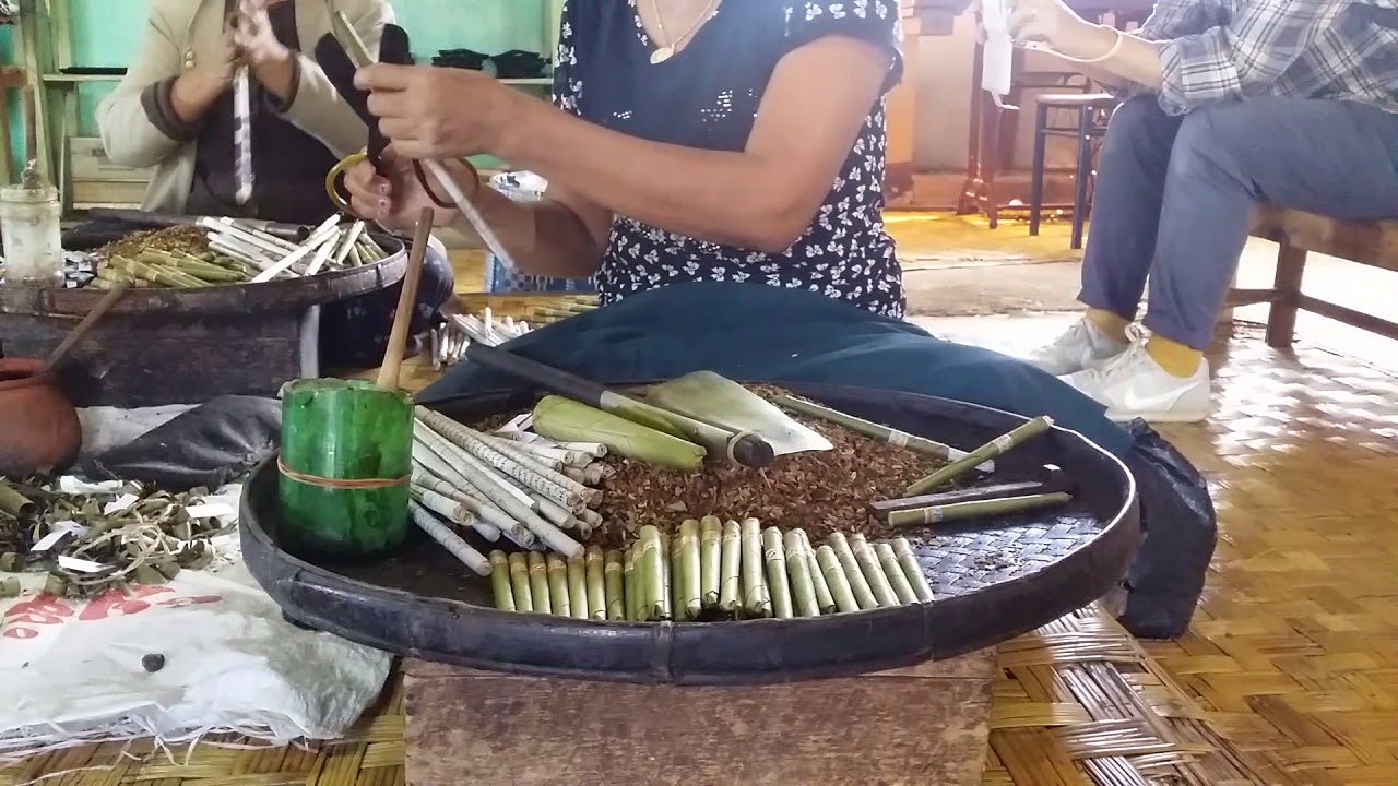 미얀마 인레호수 담배만들기 / Myanmar(Burma) Inle lake, Making Cigarettes - YouTube