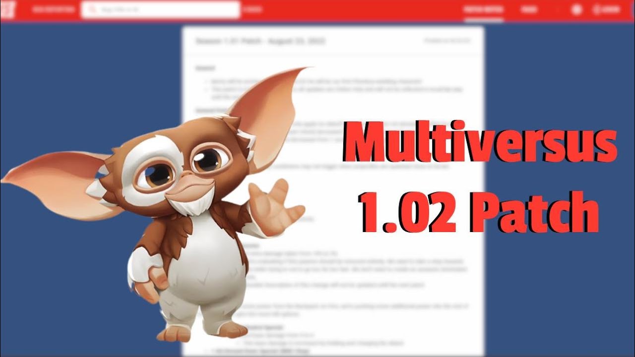 Multiversus 1.02 Patch Notes - YouTube