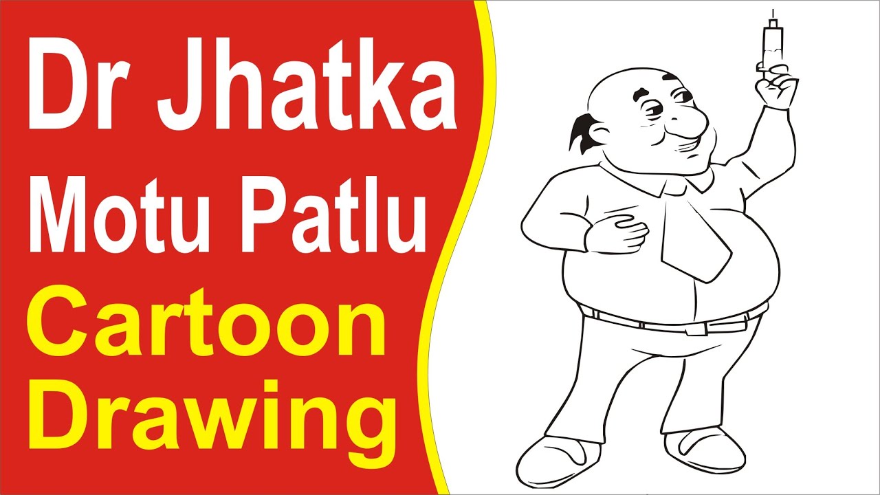 How to draw a motu patlu cartoon Dr jhatka | kids drawing step by step ...
