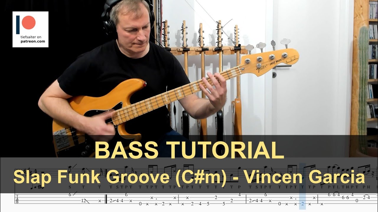 Funk Slap Groove in C#m - Vincen Garcia | Bass Tutorial (Sheet + TABs) - YouTube