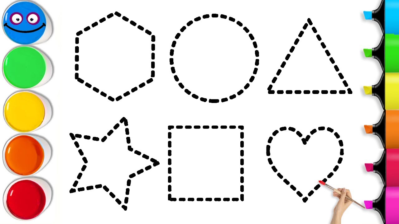 How To Draw Cute Simple 2D Geometric Shapes | Easy Step By Step Drawing ...