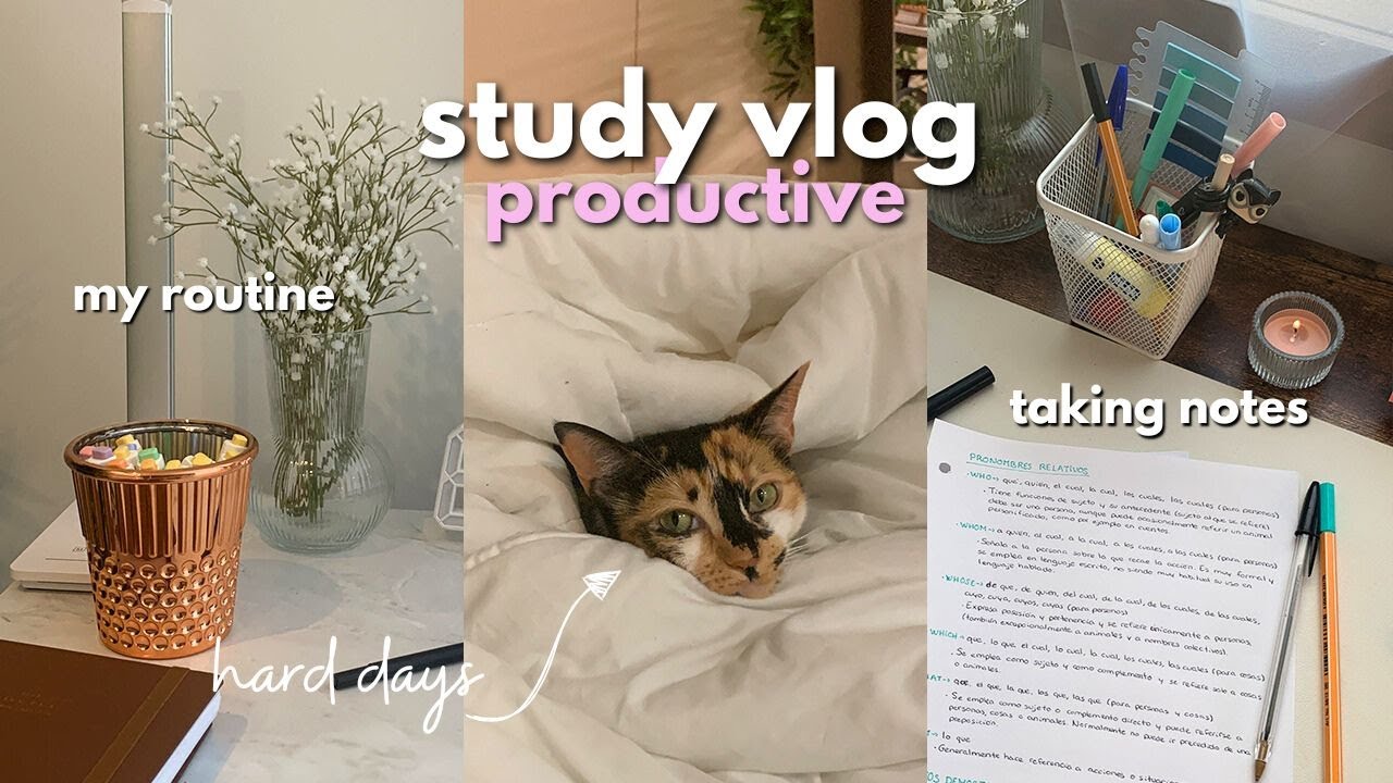 STUDY VLOG 🖇️ productive routine • minimal aesthetic • waking up at 7am ...