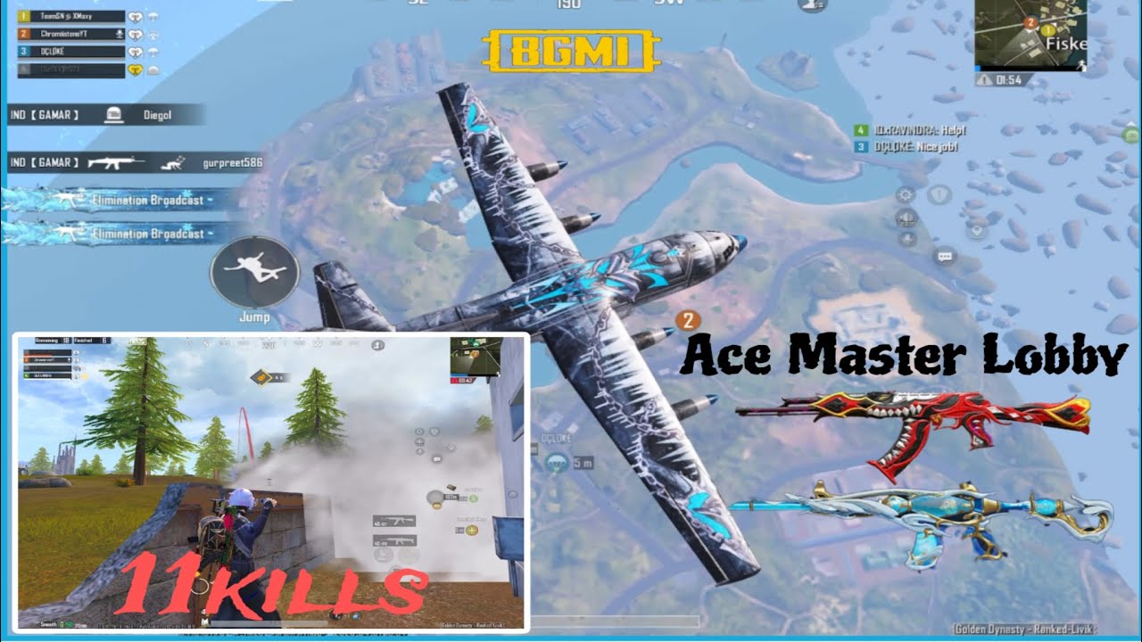11 Kills Ace Master Lobby | New Update 3.7 Bgmi Gameplay saved Teammate - YouTube