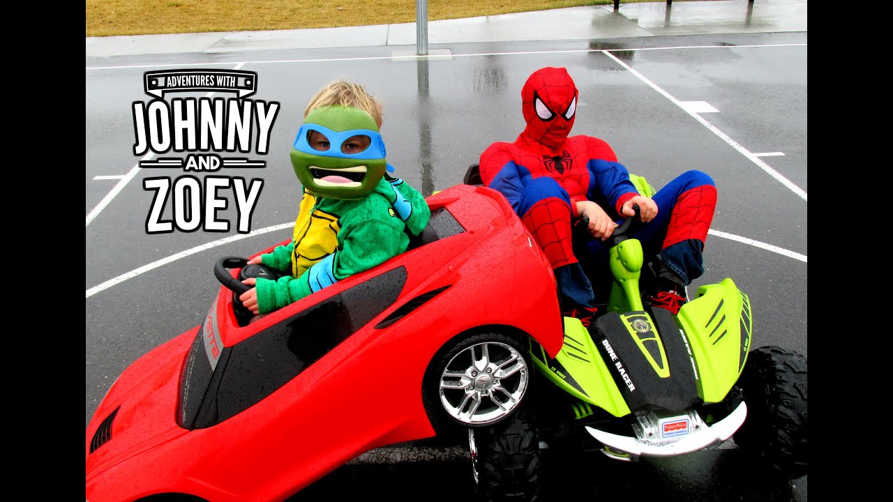 Spider-Man & Ninja Turtle POWER WHEELS Demolition Derby Dune Racer ...