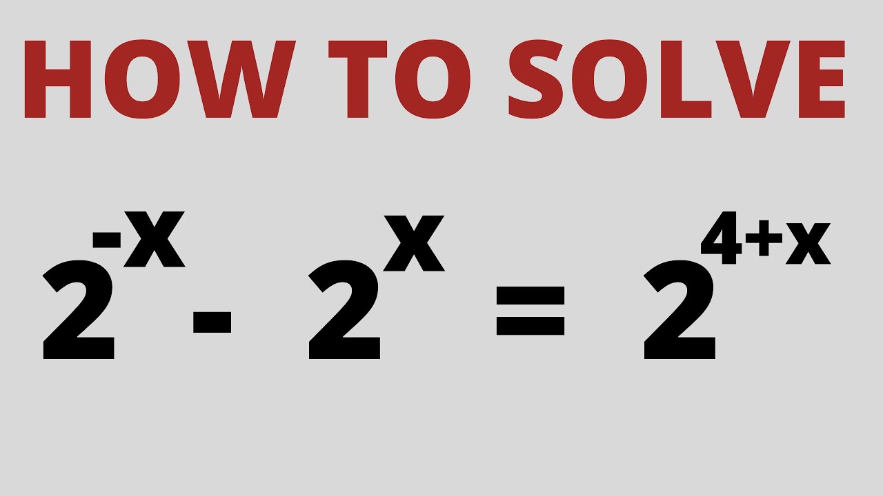 Awesome Exponential Equation - YouTube