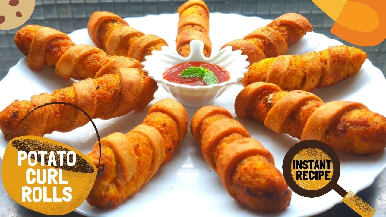 POTATO CURL ROLLS | Easy snack recipe | Instant Snack | YUMMY - YouTube