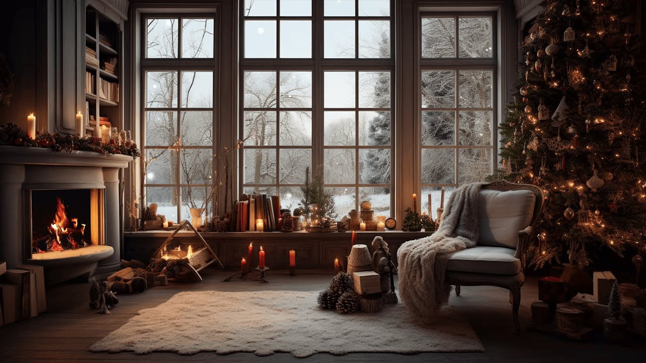 Cozy Snowstorm and Crackling Fire for Tranquil Winter Relaxation - YouTube