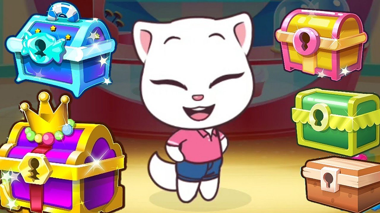 Talking Tom Candy Run - Candy Princess Angela all Box Gameplay Android ...