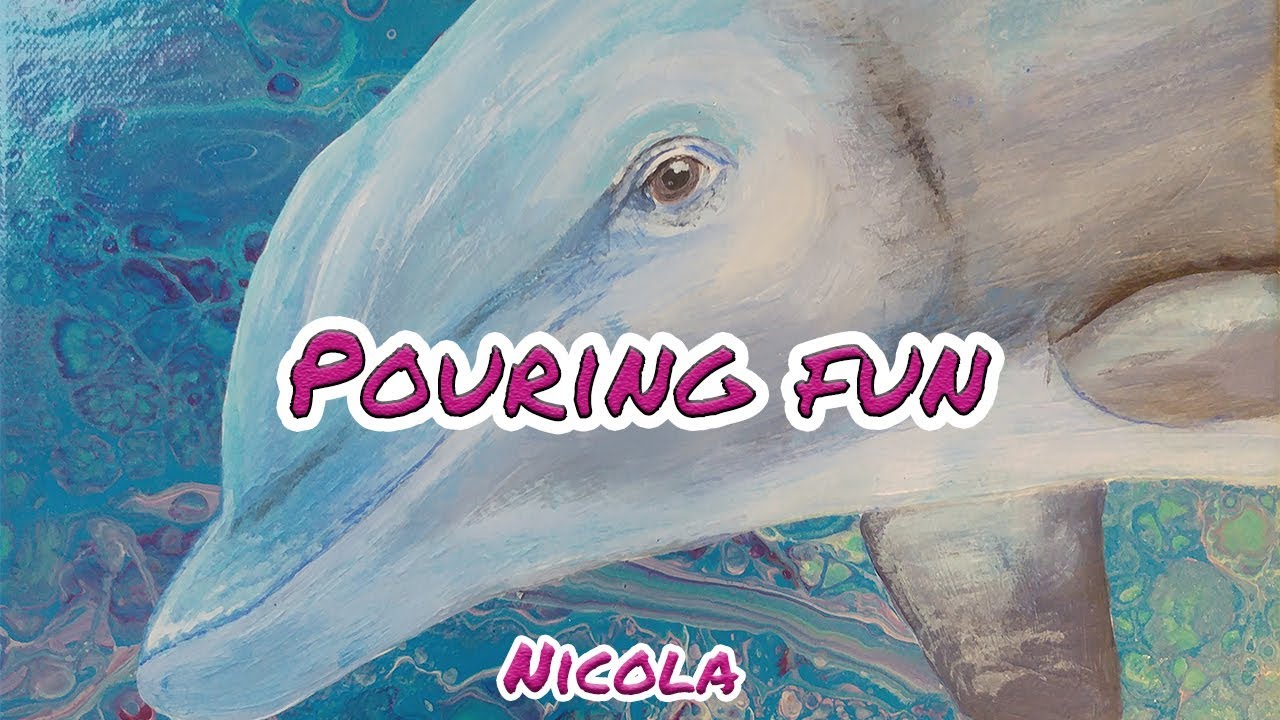 Pouring 61: Pouring veredeln, einen Delphin malen mit LUKAS Acrylfarben ...