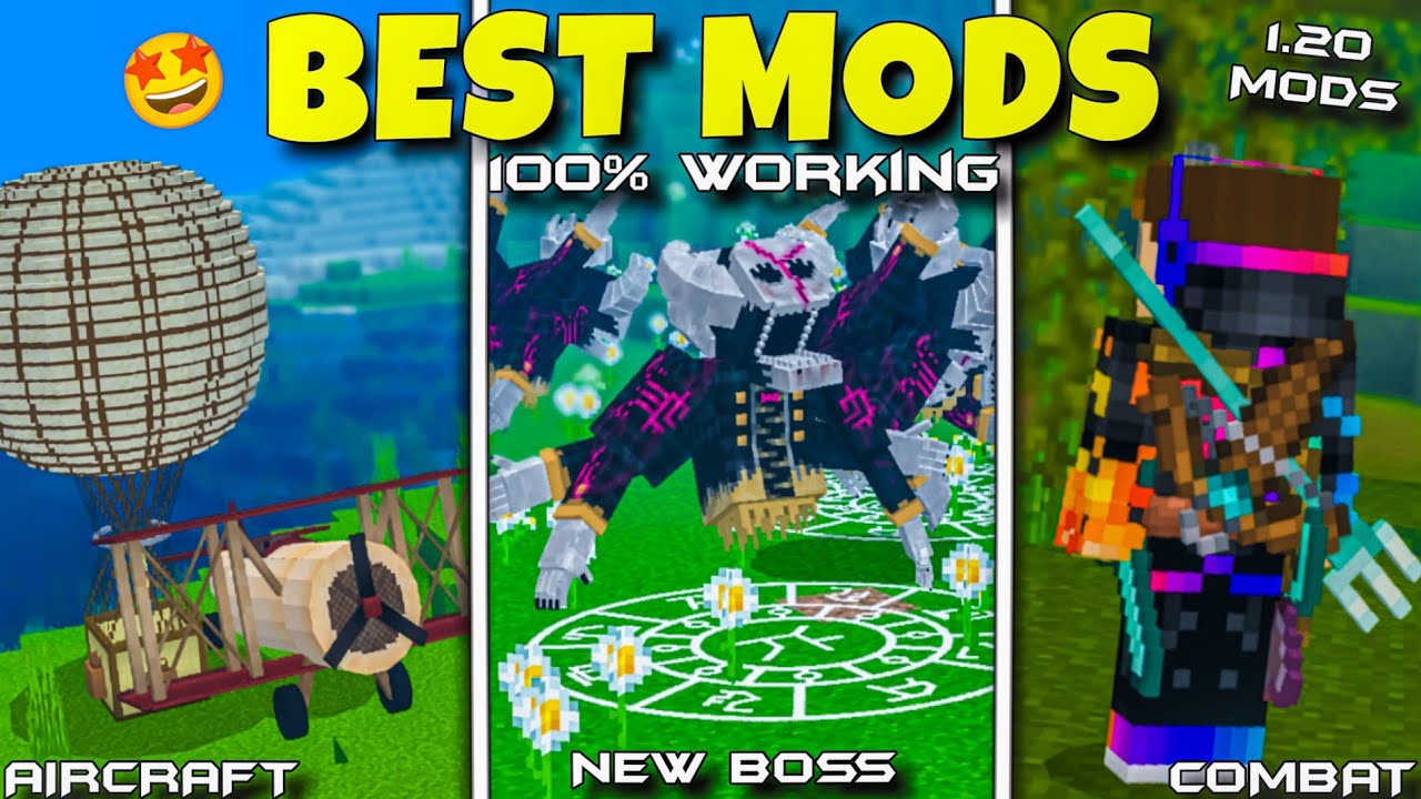 BEST MODS FOR MINECRAFT POCKET EDITION 1.20 || Mishra Gaming - YouTube