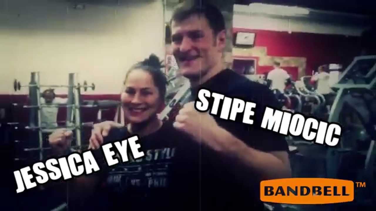 MMA Fighters Stipe Miocic & Jessica Eye do Battle with the BandBell ...