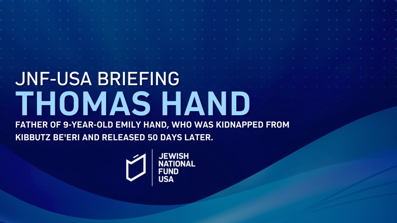 Thomas Hand Addressing the JNF-USA Weekly Briefing - YouTube
