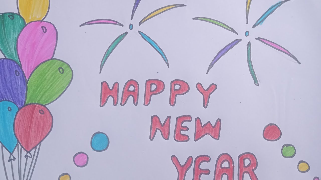 New year drawing 🎨|| Art 🖌️|| Kids drawing - YouTube