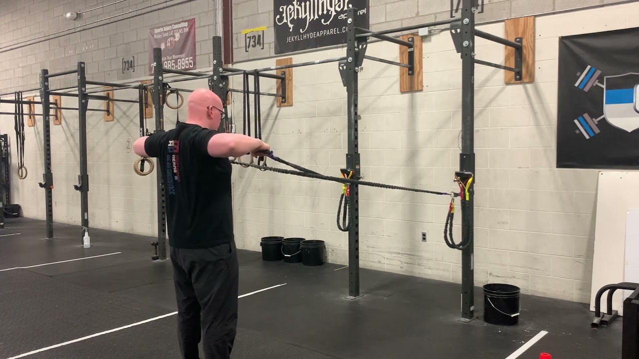Banded row to 90:90 external rotation - YouTube