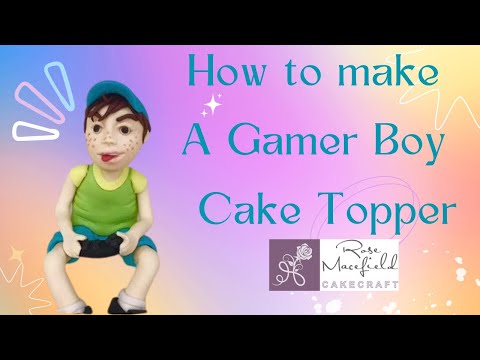 Boy Gamer tutorial, cake topper, sugar model created with Saracino modelling paste