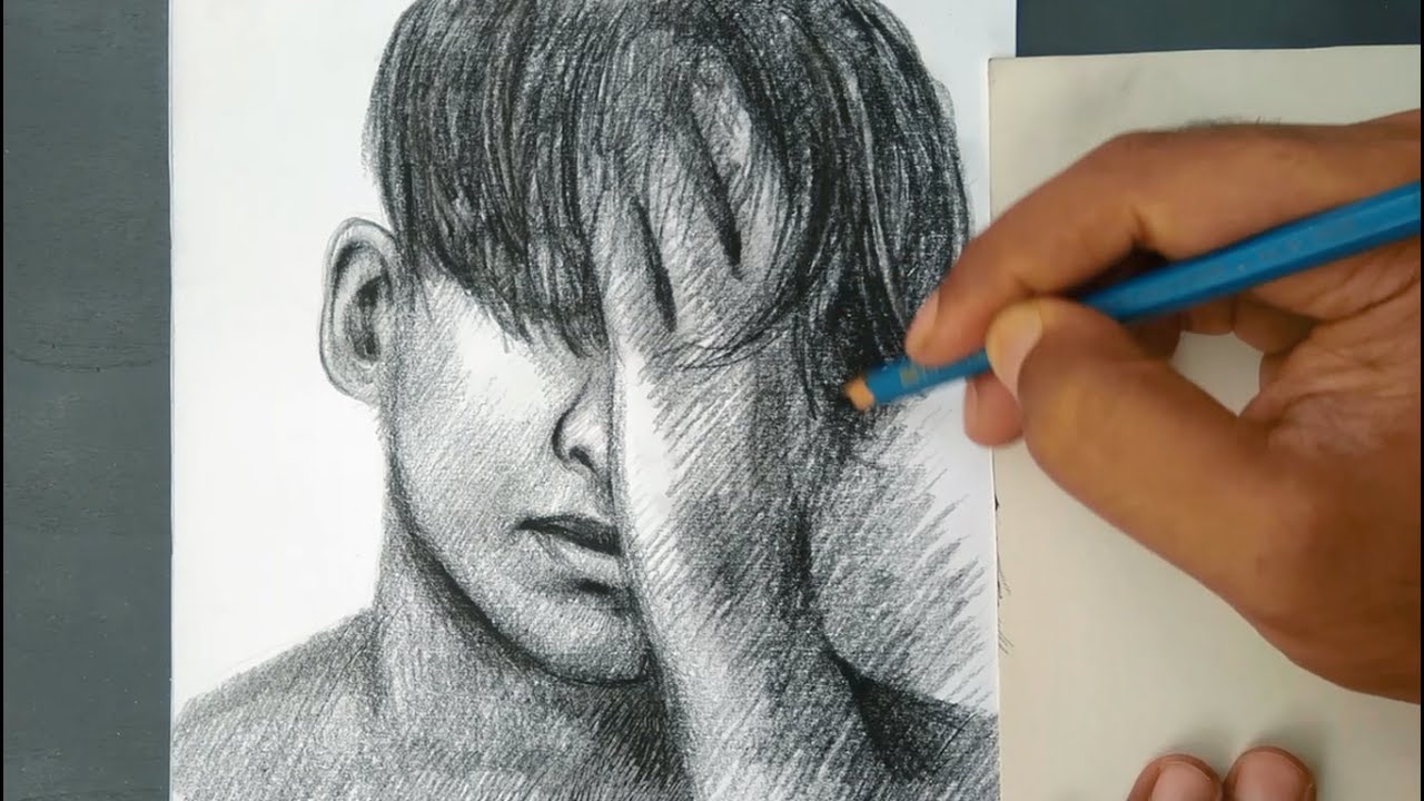 Quick Portrait Sketch (step by step) - YouTube