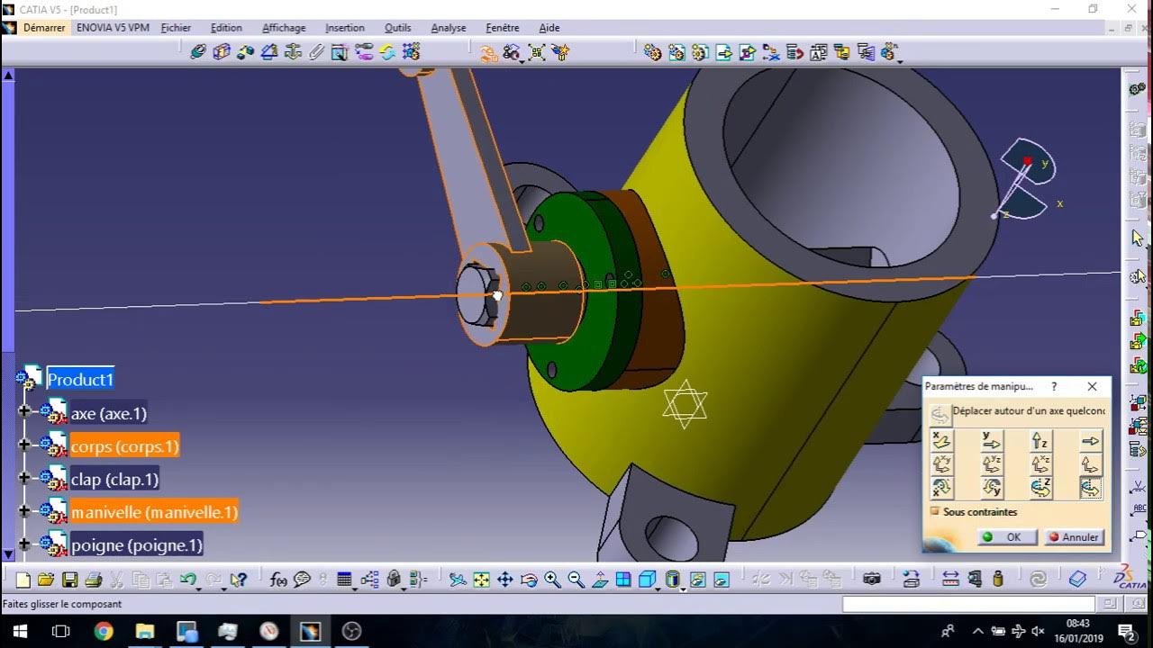 introduction à l'assembly design CATIA V5 exercice Vanne part 1 (DARIJA) - YouTube