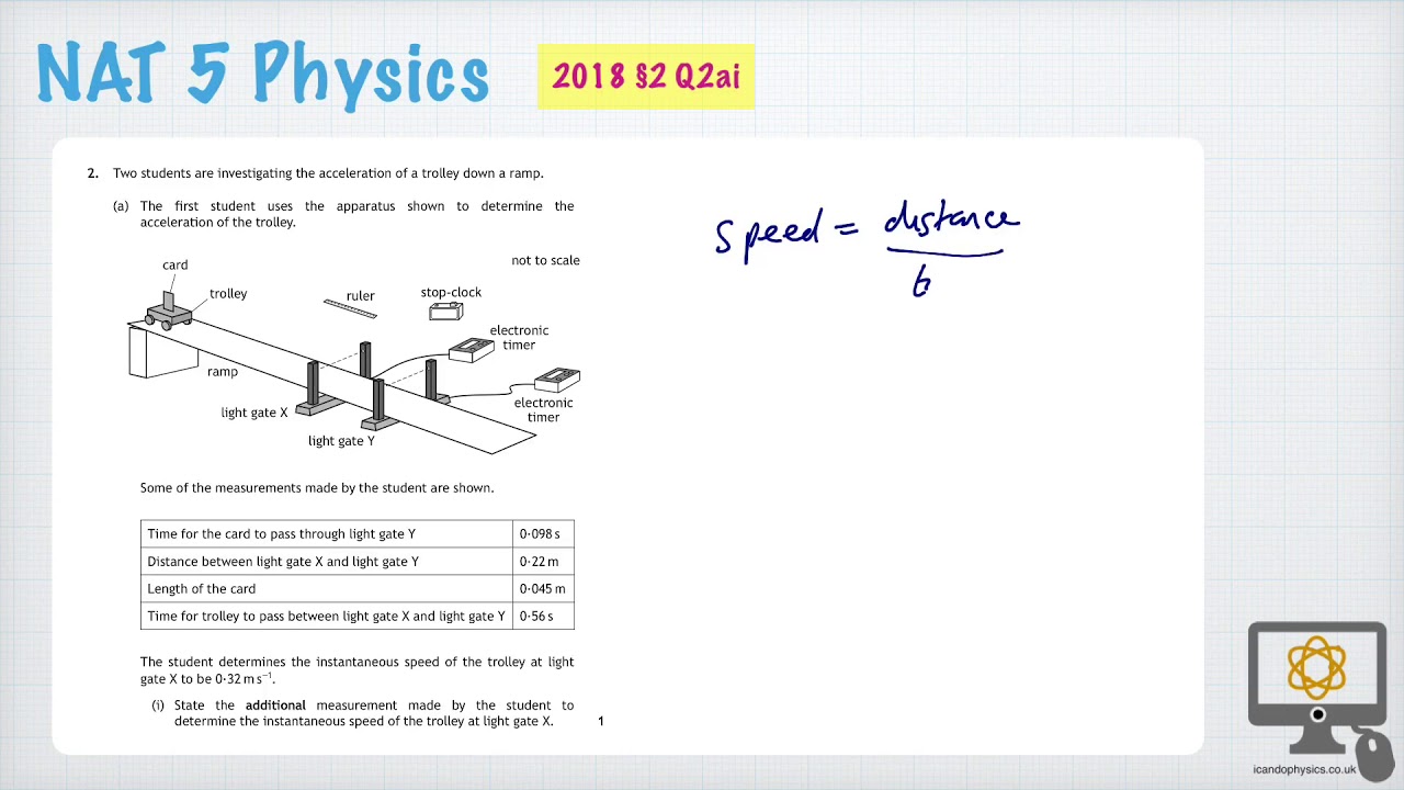 2018 National 5 Physics §2 Q2ai - YouTube