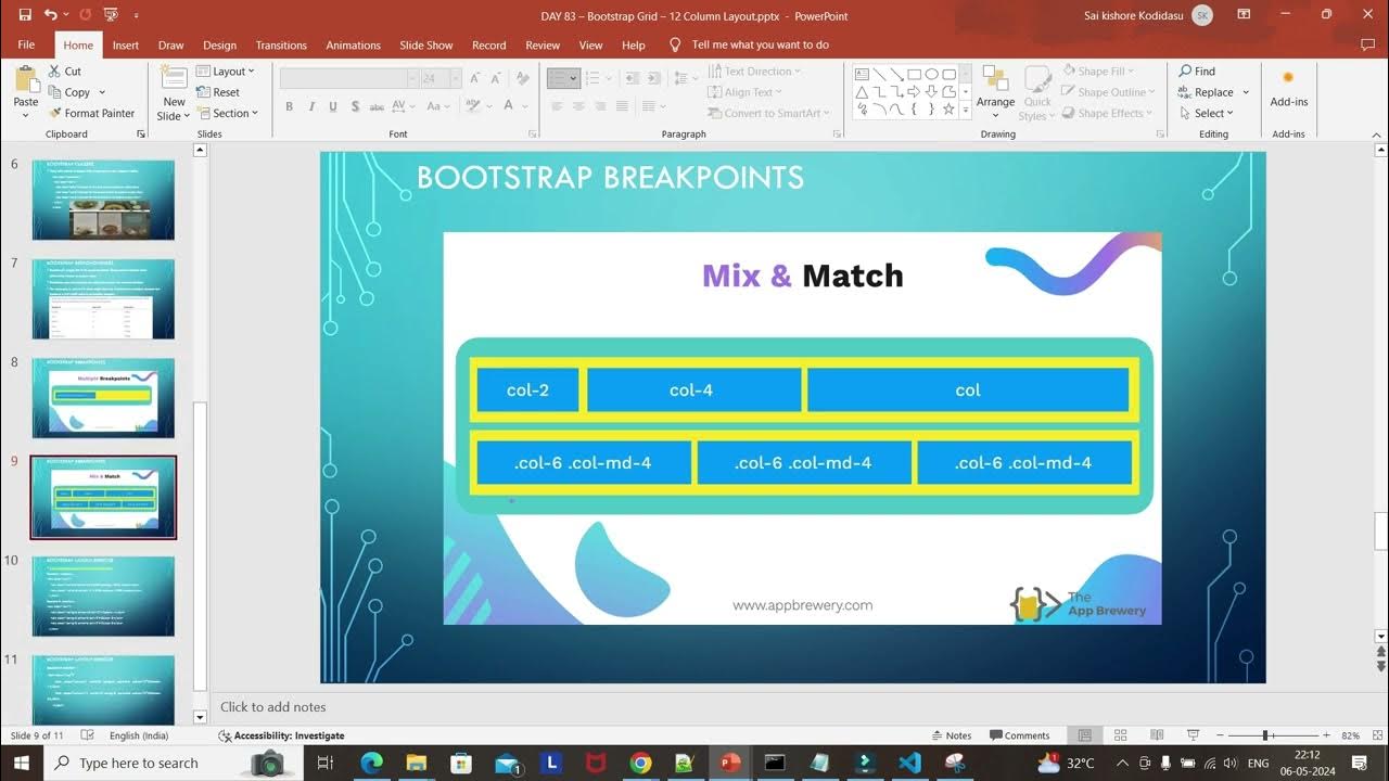 Day 83 - Bootstrap Grid – 12 Column Layout System - YouTube