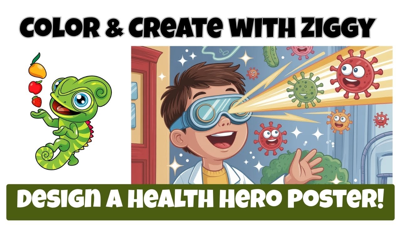 Design a Health Hero Poster! | Color and Create with Ziggy - YouTube