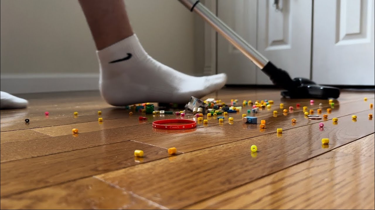 Vacuuming the small mess with my new vacuum (both floor and various ...