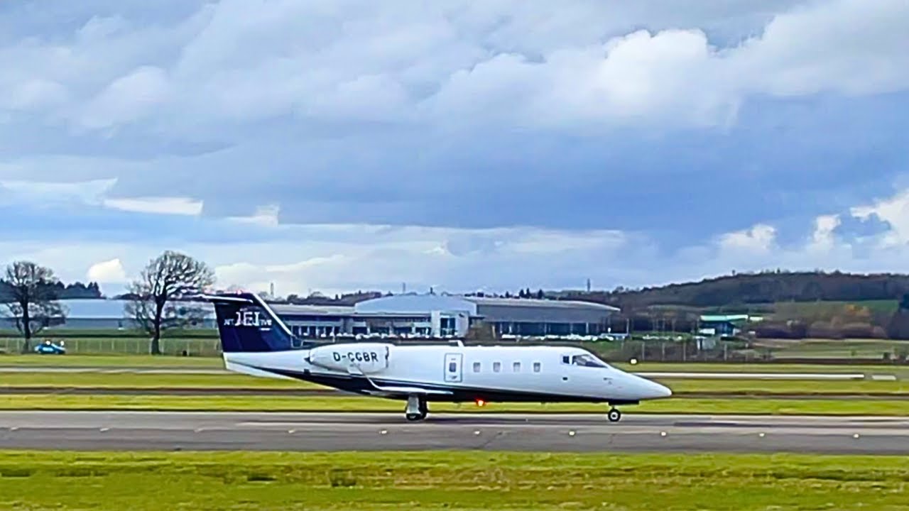 Learjet 55 Taxiing & Takeoff | Glasgow Airport #aviation #plane # ...