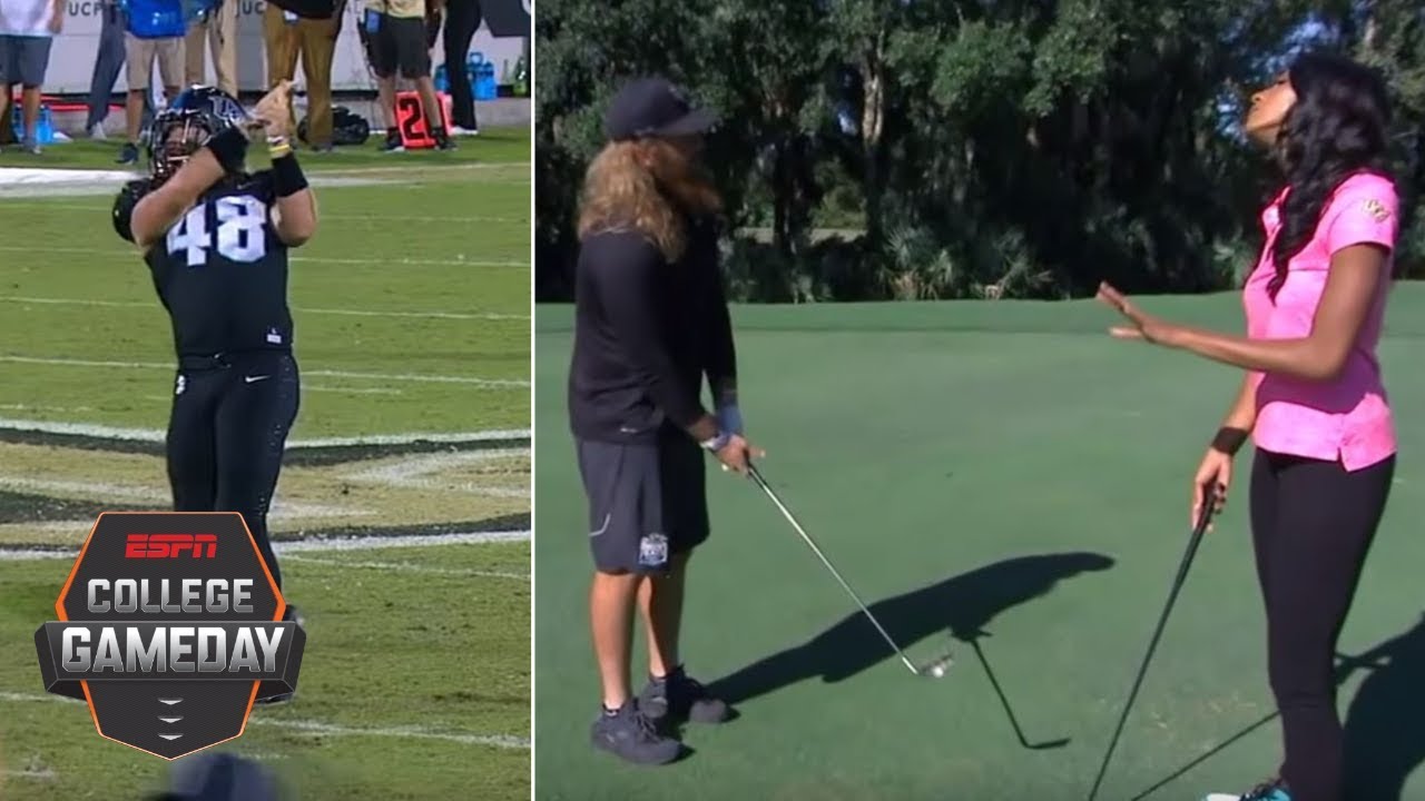 UCF punter Mac Loudermilk teaches Maria Taylor proper celebration ...