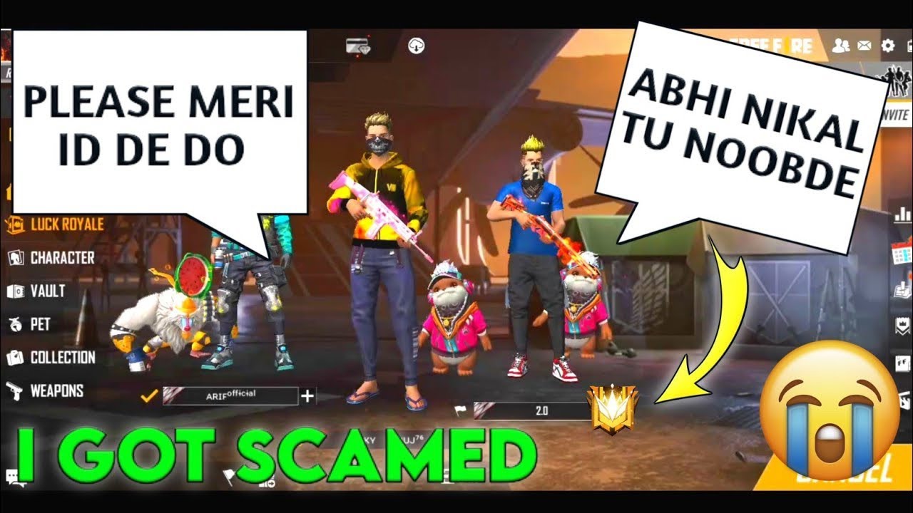 My free fire id and YouTube channel scam 😭😭 || Help me 🙏😭 - YouTube
