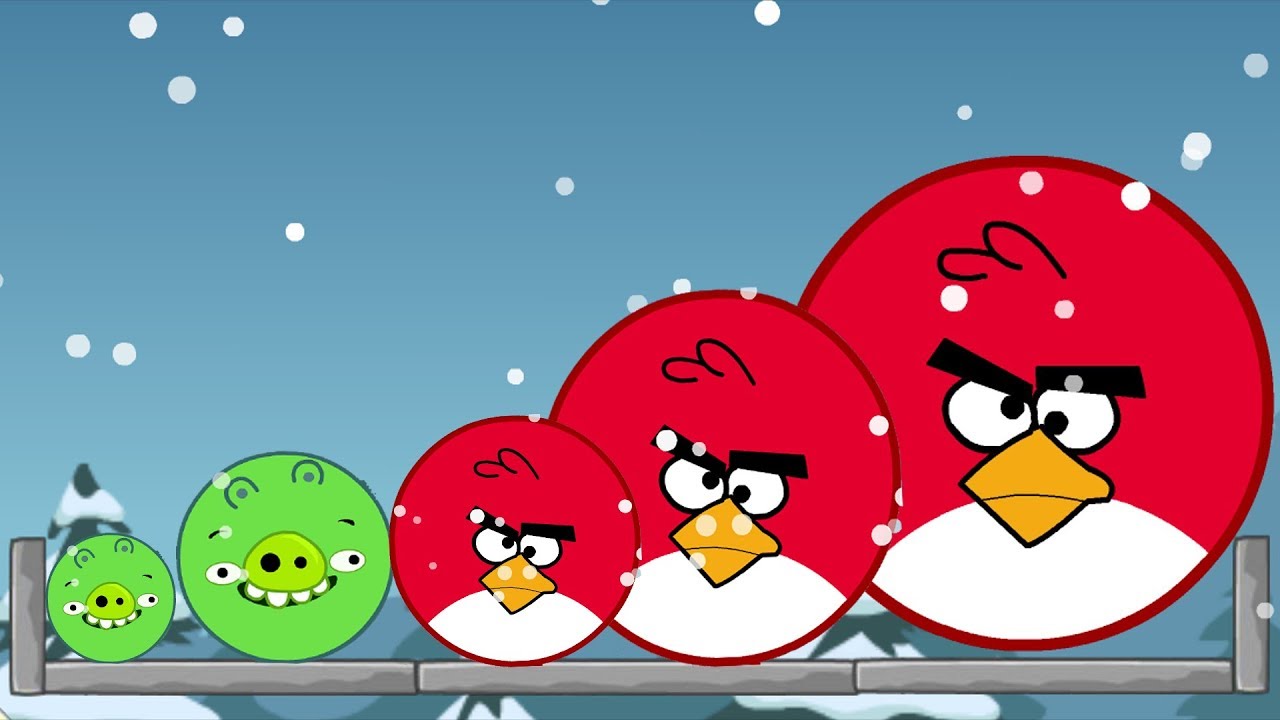 Angry Birds Kick Green Pigs - BIG BIRDS KICK SMALL ROUND PIGGIES! - YouTube