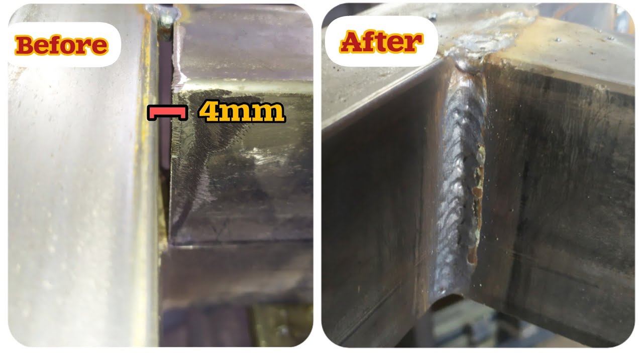 Great trick to fill the gap between two pieces in 2F welding mode👍 Mig ...