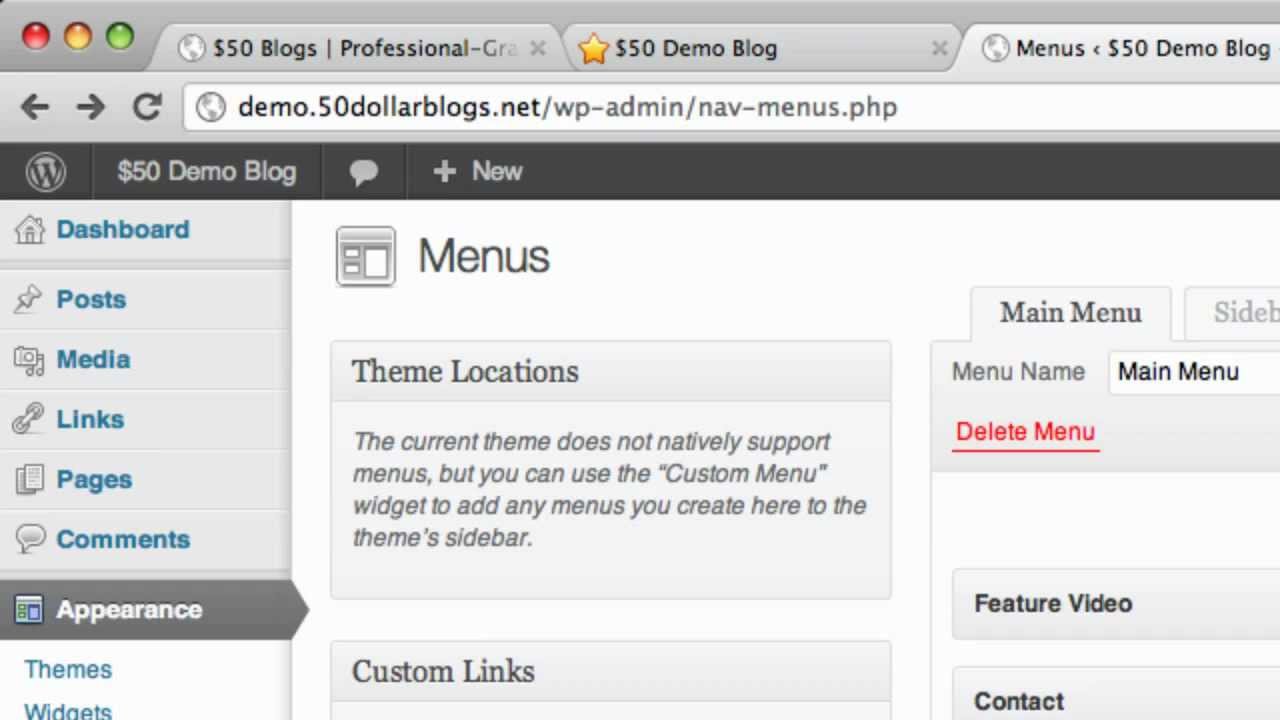 How To Add Support For Menus In Your WordPress Theme 50 Blogs YouTube How To Add Support For Menus In Your WordPress Theme 50 Blogs YouTube