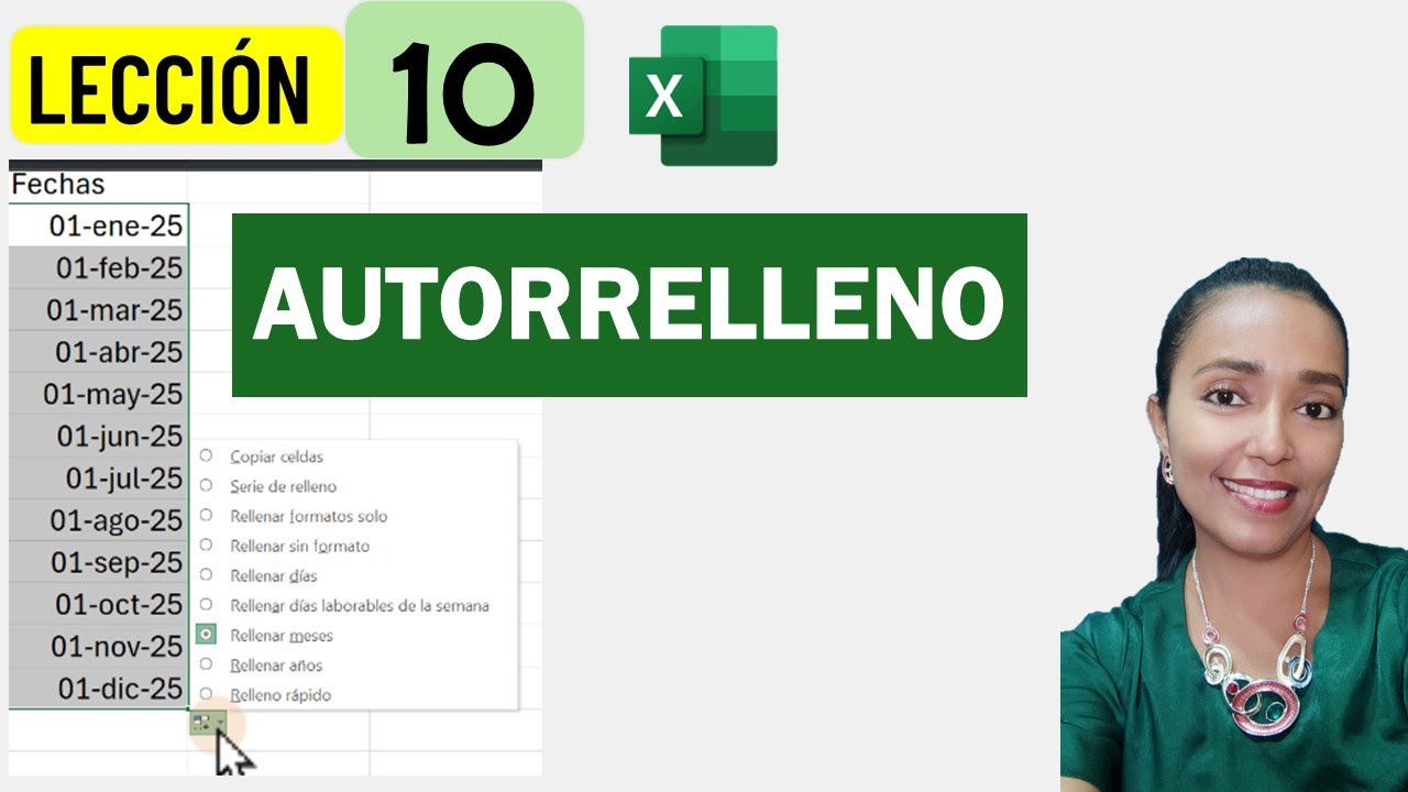 CURSO EXCEL: Lección 10👉AUTORRELLENO – Autocompletar Listas y Series ...