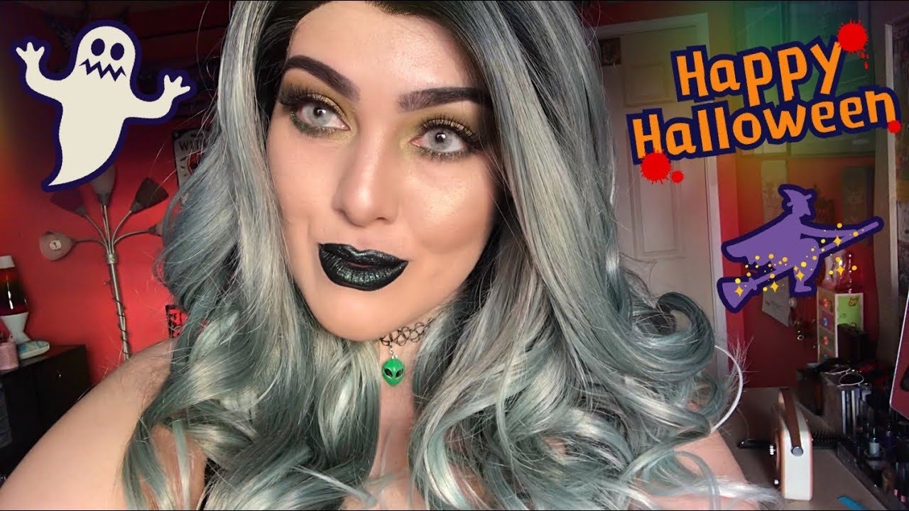 Easy Goth Witch Green Eyeshadow Tutorial - YouTube